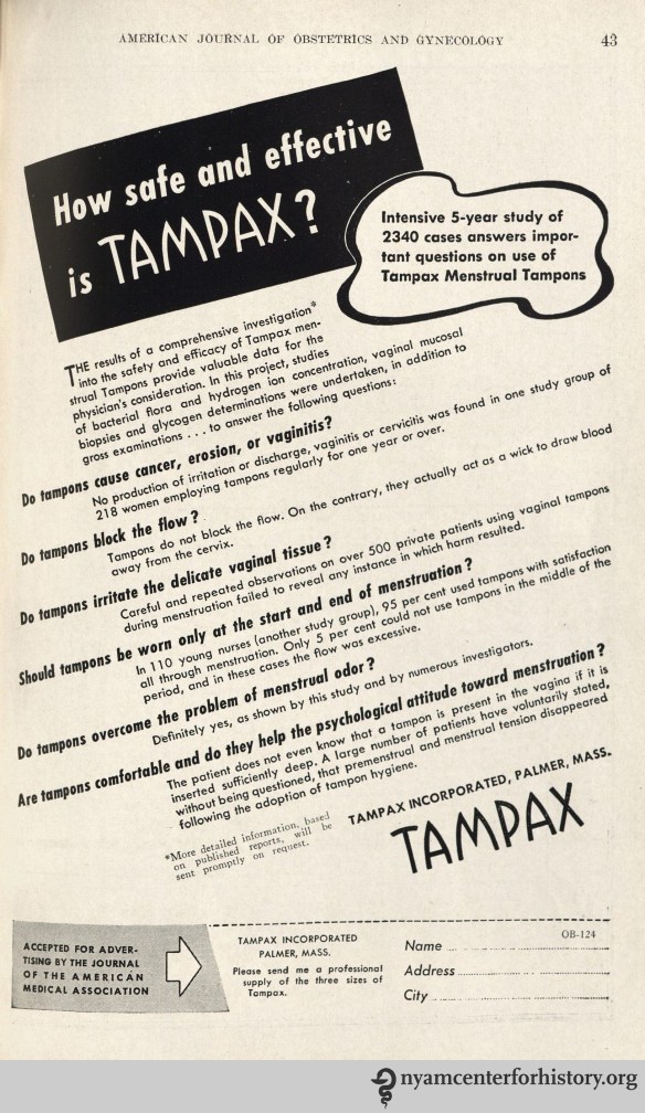 “Solving Woman’s Oldest Hygienic Problem in a New Way”: A History of ...